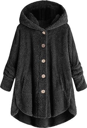 Generic Sweat-Shirt &agrave; Capuche en Peluche pour Femme, Grande Taille, d&eacute;contract&eacute;, Bloc de Couleurs, Fermeture &eacute;clair, Chemisier Ample, Manteau Chaud Pilou Pilo