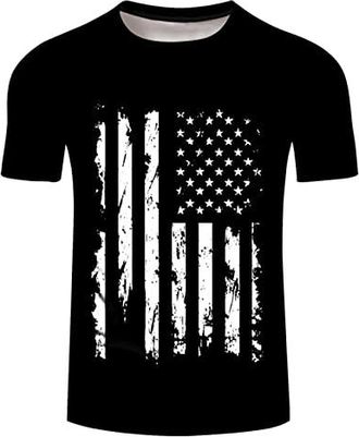 Generic Lot de 4 t-shirts basiques d&eacute;contract&eacute;s &agrave; impression num&eacute;rique pour homme, Noir, XXL