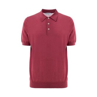 Gran Sasso Klassisches Polo-Strickmuster in Kirschrot - - Tops - Herren - Rot - L