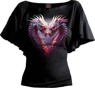 Spiral Heart of Dragon Frauen T-Shirt schwarz XL 95% Viskose, 5% Elasthan Gothic