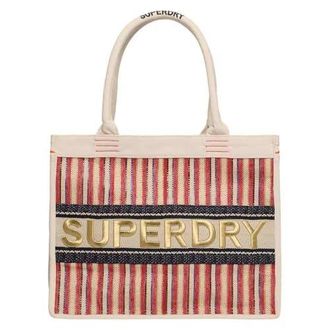 Superdry Sac fourre-tout de luxe pour femme avec broderie, rouge &eacute;cru, Taille unique