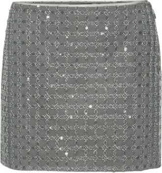 Rotate Rotate Birger Christensen, Femme, Jupes, Gris, Taille: 42 FR Mini-jupe &agrave; perles