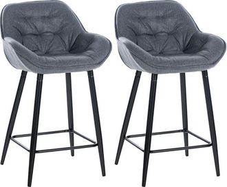 Clp Ensemble de 2 tabourets de bar Gibson Grigio, tissu