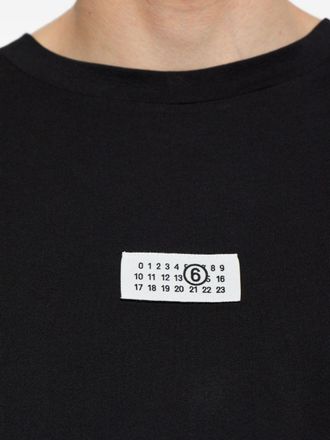 Maison Margiela Logo-Patch Cotton Long-Sleeve T-Shirt - Black