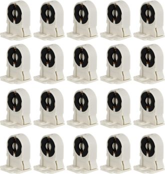 PartyKindom 20 Stück T8/ Lampenfassung Haushalts-Leuchtstoffröhren-Halterung Für Home-Office-Schlafzimmer (Weiß)