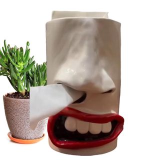 Generico Taschentuchbox-Organizer - Aufbewahrungsbehälter aus Harz, 12,4 x 7,9 x 8,9 cm, dekorative Niesenabdeckung, humorvolle Heimdekoration | Schminktisch f