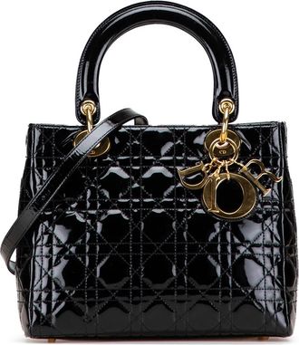 Dior Hobo Bags - Medium Patent Cannage Lady Dior - Gr. unisize - in Schwarz - f&uuml;r Damen