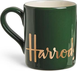 Harrods Harrods Signature Green Gold Logo Keramikbecher, 350 ml
