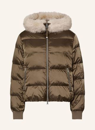 No.1 Como Steppjacke Mit Kunstfell beige