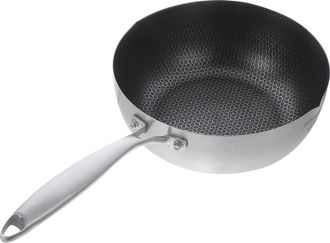 BESTONZON Edelstahl Bratpfanne 40 Cm Mit Waben-Antihaftbeschichtung Ergonomischer Griff F&uuml;r Gas- Und Induktionsherde Vielseitige Pfanne F&uuml;r Zu Hause Kochen