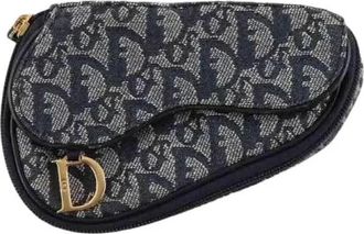 Dior Portefeuille Saddle Pre-owned - Femme - Pre-owned - Bleu - Taille: ONE Size