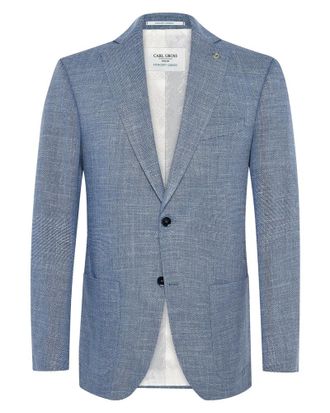 Carl Gross Strukturiertes Einreiher-Sakko aus einem Materialmix mit fallendem Revers in