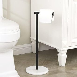 Kes Porte Rouleau Papier Toilette sur Pied Porte Papier Toilette sur Pied D&eacute;rouleur Papier Toilette Salle de Bain avec Base en Marbre Acier Inoxydable SUS