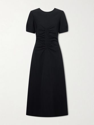 La Ligne Noemi Midikleid Aus Recyceltem Stretch-jersey Mit Raffungen - Schwarz