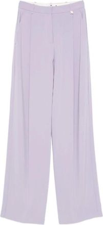 Elisabetta Franchi Femme, Pantalons, Violet, Taille: 40 FR Pantalon en cr&ecirc;pe l&eacute;ger avec breloque logo