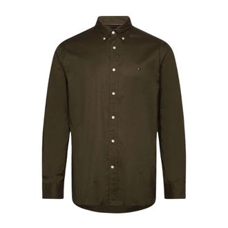 Tommy Jeans TH Flex Poplin Regular Fit Hemd - - Shirts - Herren - Gr&uuml;n - XL
