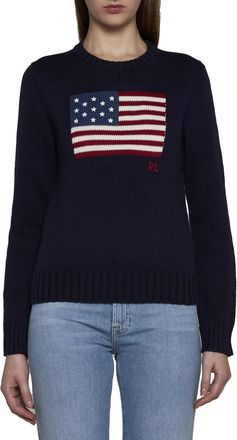 Polo Ralph Lauren Intarsia Flag Sweater - Navy