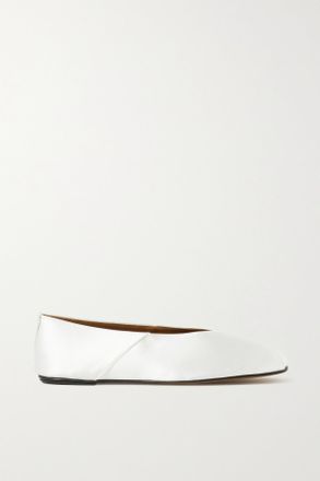 The Row Ballerines En Satin - Ivoire