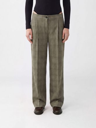 Pinko Pantalon large Plumeria en laine Prince de Galles