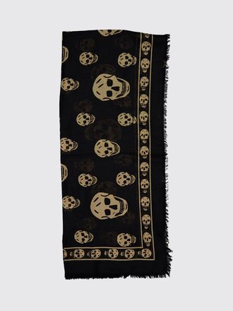 Alexander McQueen McQueen &Eacute;charpe en modal et soie &agrave; imprim&eacute; Skull avec bords frang&eacute;s