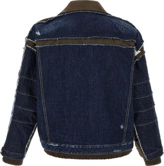 Dsquared2 Layered Denim and Canvas Hybrid Jacket - Blue