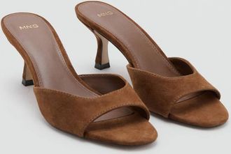Mango Sandale en daim talon entonnoir marron moyen - Femme - 35 - MANGO