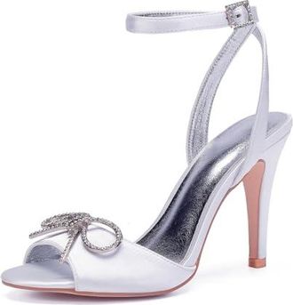 Generic Chaussures De Mariage &Agrave; Talon Haut Sandales &Eacute;l&eacute;gant Bout Ouvert Sexy Mari&eacute;e Dress F&ecirc;te High Heels 10.5Cm,Blanc,40 EU