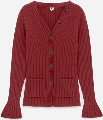 Arket Rippstrickjacke -Rot