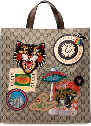 Gucci Hobo Bags - GG Supreme Night Courrier Vertical Satchel - Gr. unisize - in Braun - f&uuml;r Damen