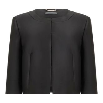 Alberta Ferretti Blazer &agrave; col rond - Femme - Vestes - Noir - Taille: 44 FR