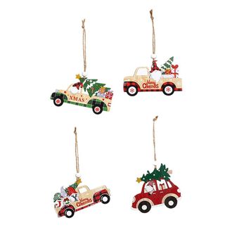 Garneck 4st&uuml;cke Holzanh&auml;nger F&uuml;r Weihnachtsbaum Weihnachten Holzanh&auml;nger Weihnachtsbaum Anh&auml;nger Aus Holz Weihnachtsanh&auml;nger F&uuml;r Auto Dekor Holz H&auml;ngedekor F&uuml;