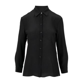 Simona Corsellini Seiden Schwarzes Hemd Spitzer Kragen Lange &Auml;rmel - - Blouses & Shirts - Damen - Schwarzk - S