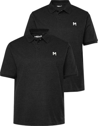 Men Plus Herren gro&szlig;e Gr&ouml;&szlig;en &Uuml;bergr&ouml;&szlig;en Menswear L-8XL Men+ Poloshirts, 2er-Pack, Basic, Piqu&eacute;, Halbarm, bis 8 XL schwarz 7XL 836258100-7XL