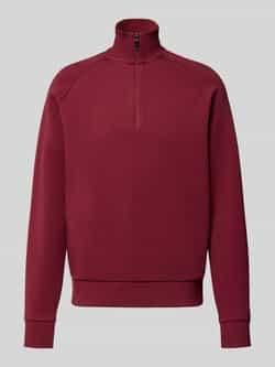 HUGO BOSS Sweatshirt mit halblangem Rei&szlig;verschluss