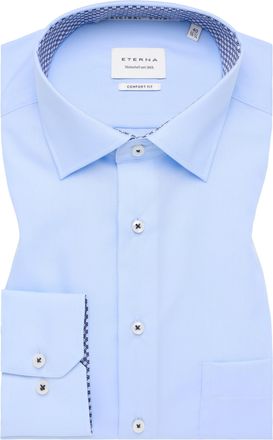 Eterna Herren Langarm Hemd Comfort FIT | Hellblau Patch | 100% Baumwolle | Kentkragen Gr. 47