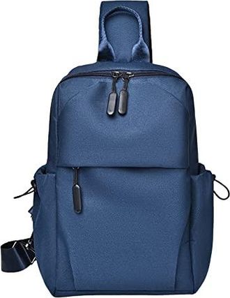 Generic Sac de travail pour homme - Polyvalence quotidienne - Bordure - Sac de poitrine pour homme - Sac &agrave; dos de sport de taille moyenne, bleu, taille unique