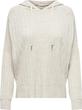 Only Onlnew Tessa Ls Hood Detail Pul Noos KNT Pull pour Femme, Pierre de Pumice - D&eacute;tails : m&eacute;lange, L