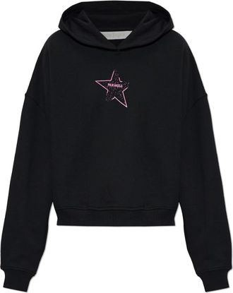 Palm Angels Sweat &agrave; capuche en coton imprim&eacute; - Femme - Sweatshirts et sweats &agrave; capuche - Noir - Taille: 36 FR
