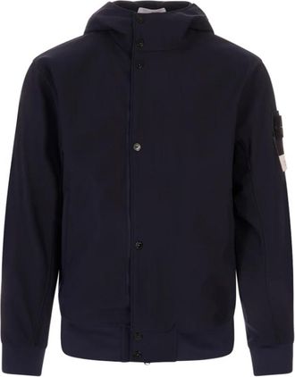 Stone Island Homme, Vestes, Bleu, Taille: L Light Soft Shell-R Hooded Jacket