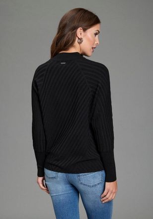 Bruno Banani Strickpullover mit Stehkragen, h&uuml;ftlange Schnittform, unifarbenes Design