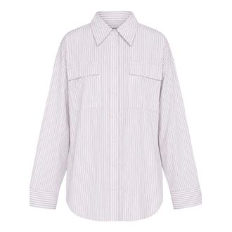 Akep Gestreiftes Oversize-Hemd - - Blouses & Shirts - Damen - Rosa - M
