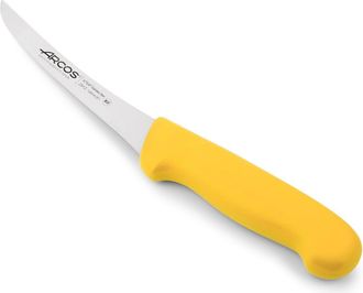 Arcos Ausbeinmesser Curvo Semiflexible - Edelstahlklinge 140 mm - Ideal zum Entbeinen von Fleisch - Gelber Polypropylen-Griff - Serie 2900