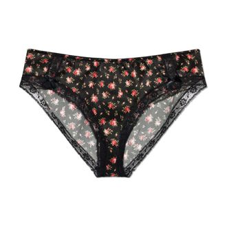 Dolce & Gabbana Femme, Sous-v&ecirc;tements, Noir, Taille: 38 FR Culottes Florales en Soie