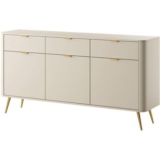 Selsey Oval - Sideboard Kombikommode mit drei Schubladen, Beige, 163,5 cm breit - Selsey
