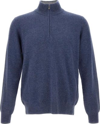 Della Ciana pull à col montant zippé - Bleu