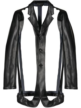 Comme Des Garçons blazer boutonné à découpes - Noir