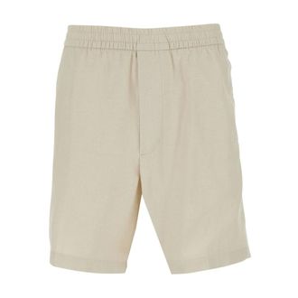 Calvin Klein Homme, Shorts, Beige, Taille: 2XL Short Droit en Lin 17,8 cm &agrave; Enfiler