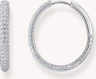 Thomas Sabo Creolen aus Sterlingsilber mit wei&szlig;em Detail