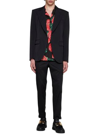 Dolce & Gabbana Mens Blazer Sicilia Black Technical Fabric Polyester Jacket
