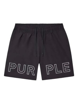 Purple Bermudas mit Logo-Print - Schwarz